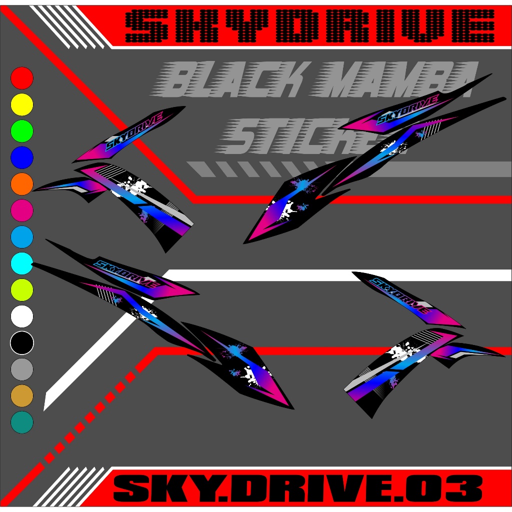 Jual Striping SKYDRIVE sticker list variasi SKYDRIVE CODE 03 | Shopee ...
