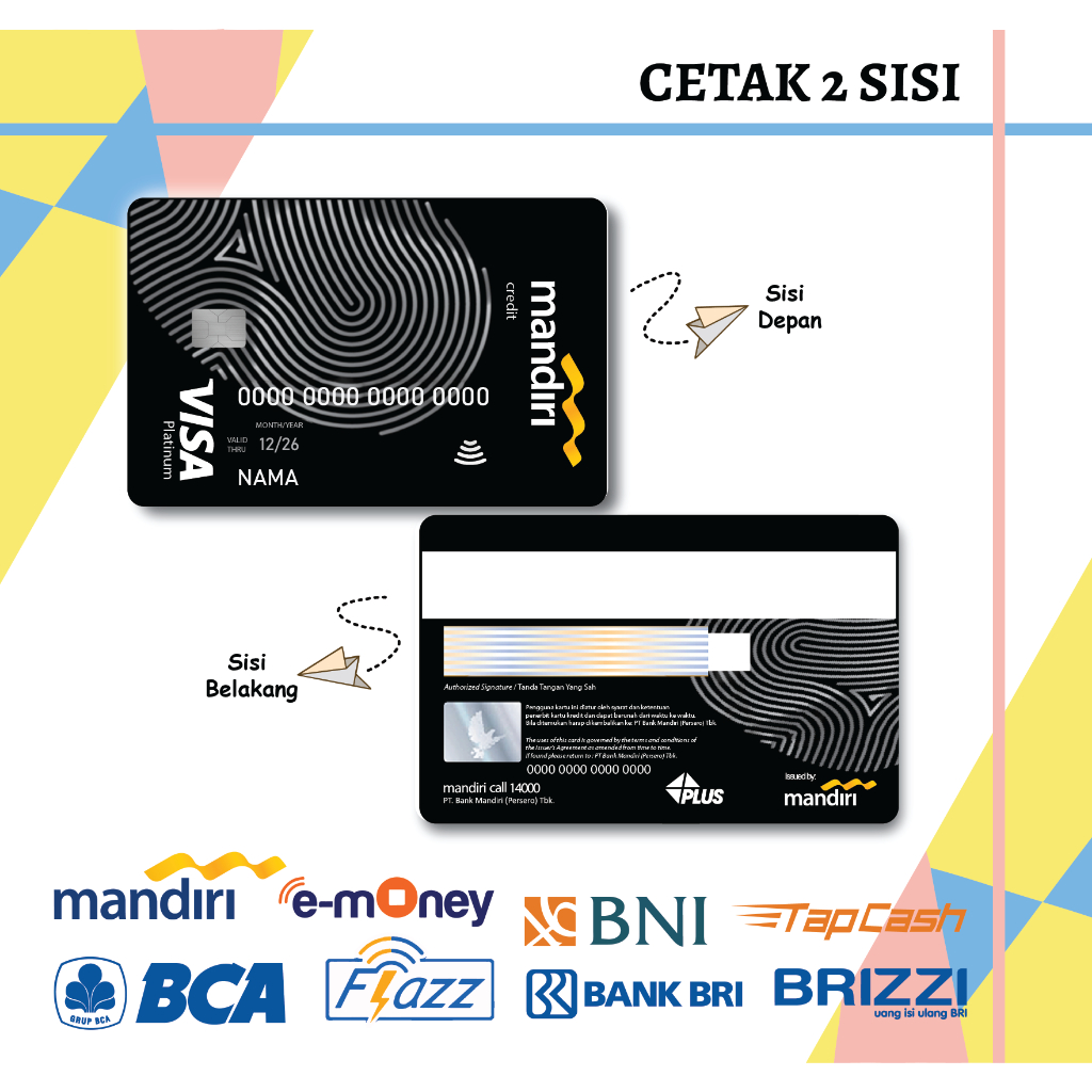 Jual KARTU EMONEY DEBIT CARD MANDIRI VISA E MONEY MANDIRI FLAZZ BCA GEN ...