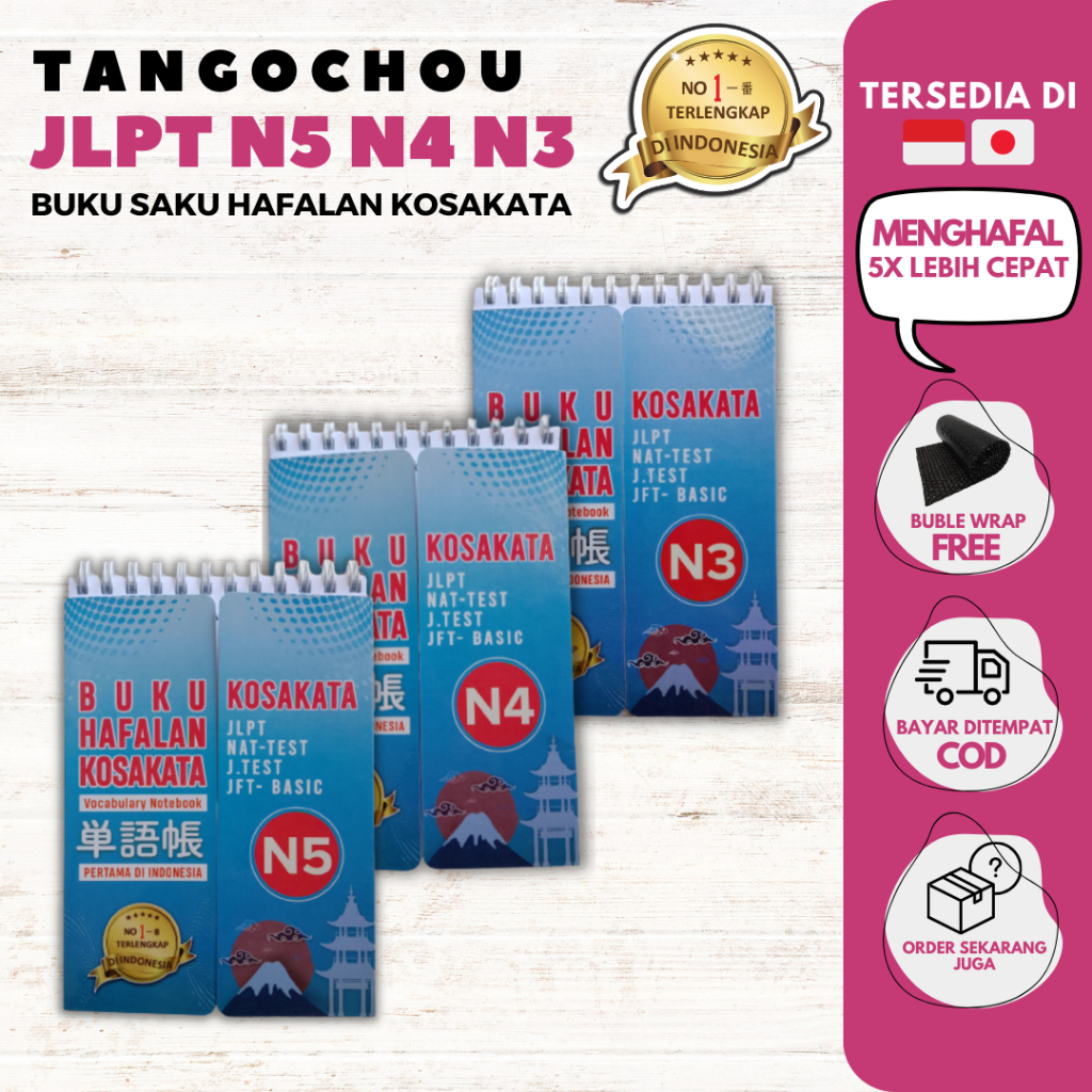Jual BUKU SAKU N5 N4 N3 N2 N1 KOSAKATA BAHASA JEPANG HAFALAN JLPT UJIAN BAHASA JEPANG SHOKYU ...