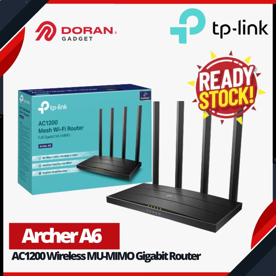 Jual TP-Link Archer A6 AC1200 Mesh WiFi Wireless MU-MIMO Gigabit Router | Shopee Indonesia