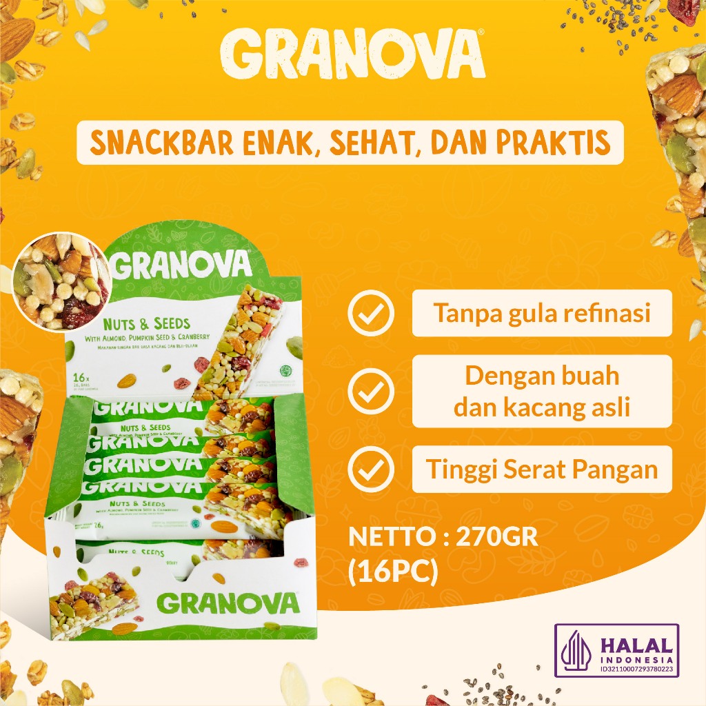 Jual Granova - Snackbar Nuts & Seeds 26gr x 16 pcs (Rasa Original ...