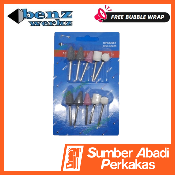 Jual BENZ Mounted Stone Batu Osco 3mm 10 Pcs Set Gerinda Mini Die ...