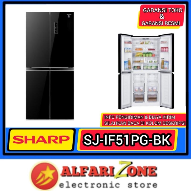 Jual KULKAS 4 PINTU SHARP SJIF51PGBK INVERTER SHARP SJIF51 SJIF51PGBC ...