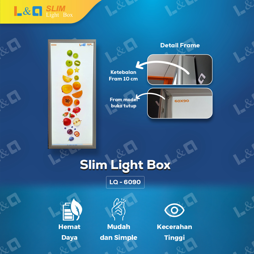Jual SLIM LIGHT BOX - LED LIGHT BOX BUKA TUTUP INDOOR/OUTDOOR (1 SISI) LQ-6090 | Shopee Indonesia