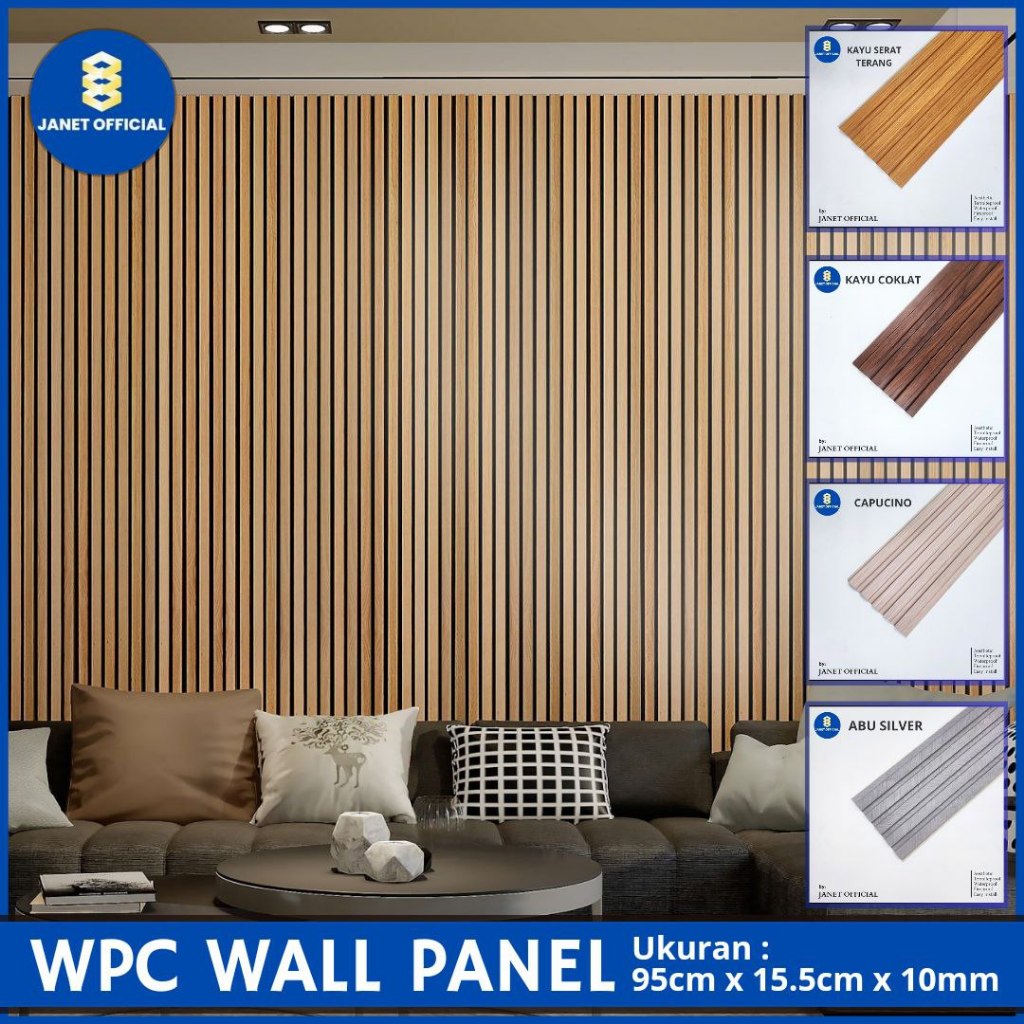 Jual WPC Wall Panel 95cm X 15.5cm X 1cm | pvc Wallpanel Wood Panel Panel Dinding Janet Official ...