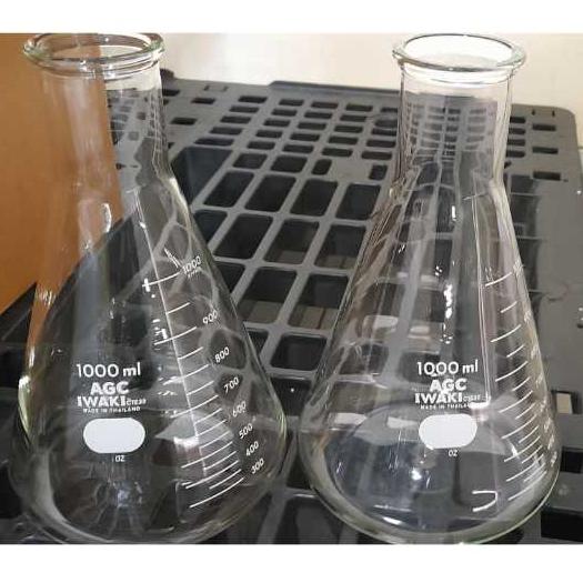 Jual IWAKI.4980FK100 Erlenmeyer Flask 100ml Narrow Mouth / Labu Erlenmeyer 100ml | Shopee Indonesia