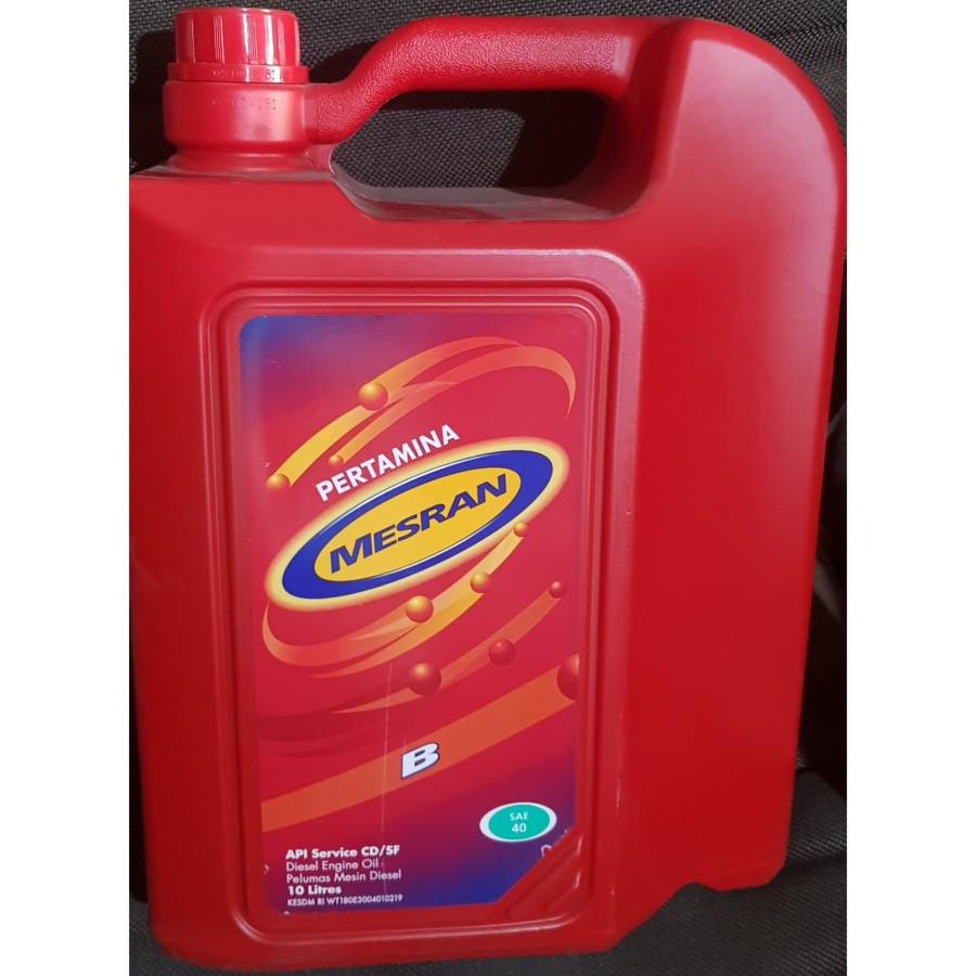 Jual PERTAMINA MOBIL DIESEL MESRAN B40 10L / MEDITRAN S40 - SC 10 LITER ...