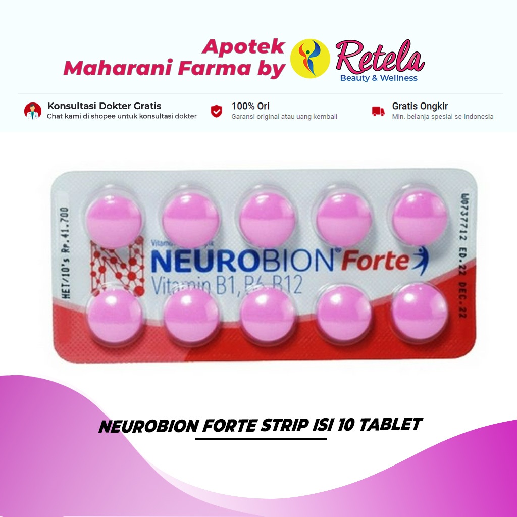 Jual Neurobion Forte Strip Isi 10 Tablet / Kebas / Kesemutan ...