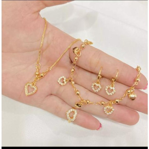 Jual Rayidanraka 1 set perhiasan emas titanium anak perempuan komplit ...