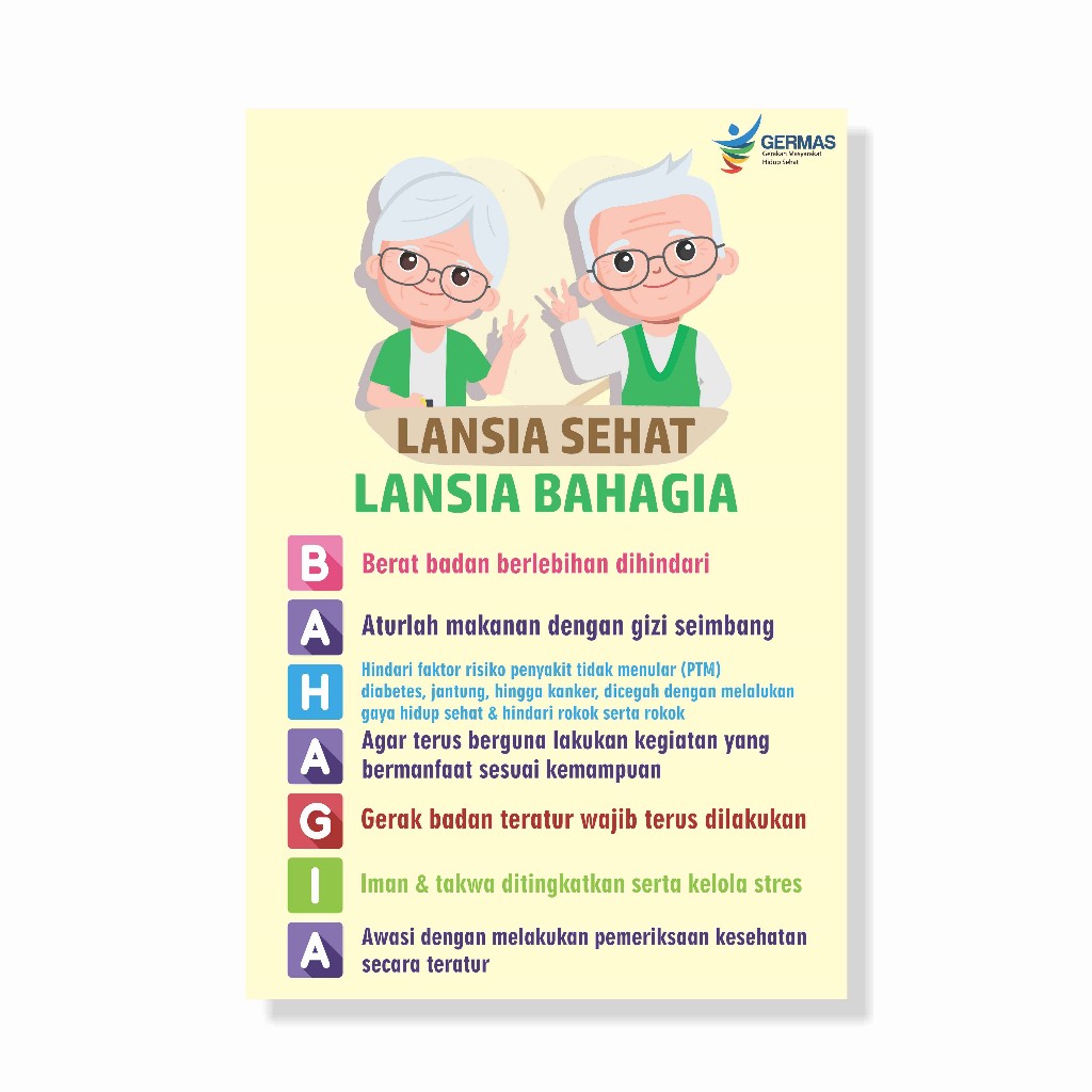 Jual Poster Kesehatan, Lansia Bahagia, Kesehatan Lanjut Usia | Shopee ...