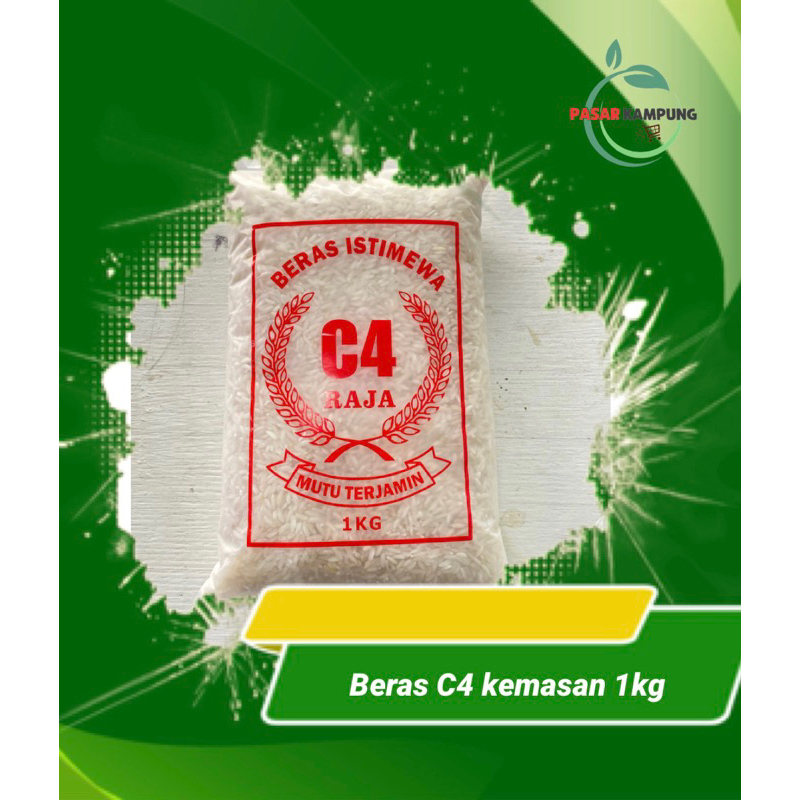 Jual Beras C4 kemasan 1kg (repack dg plastik C4 merah dan hijau ...