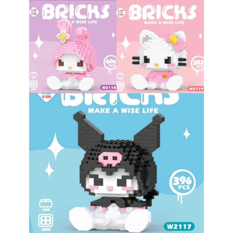 Jual KiSy.Shop bricks sanrio Mainan balok susun blocks blok kuromi my ...
