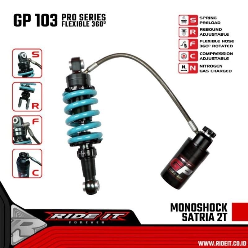 Jual monoshock Satria hiu satria satria lumba satria 2tak ride it gp103 Tabung Pisah mono shock ...