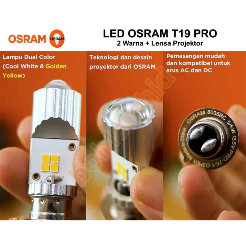 Jual lampu led osram laser 2 warna h6 motor ac dc 12 volt motor bebek ...