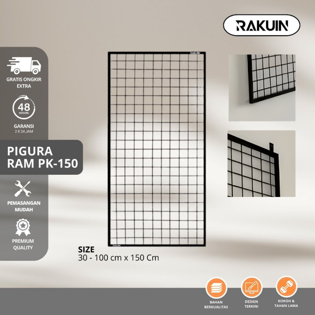 Jual PIGURA RAM PK-150 - BINGKAI RAK AKSESORIS TEMPEL DINDING ...