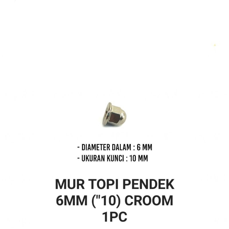 Jual Mur Topi Pendek 6mm K10 (Harga Per 1 PC) - Mor Mur Ring Baut Baud ...