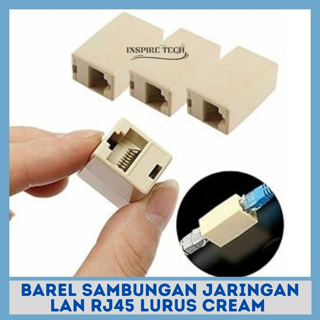 Jual BAREL CONNECTOR RJ45 FEMAIL TO FEMAIL CAT5 / 5E / 6 / 6a Ethernet ...