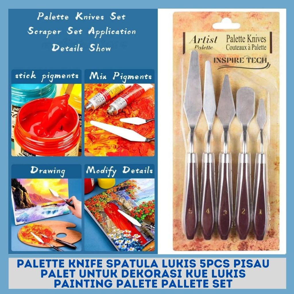 Jual Palette Knife Spatula Lukis 5pcs Pisau Palet Untuk Dekorasi Kue ...