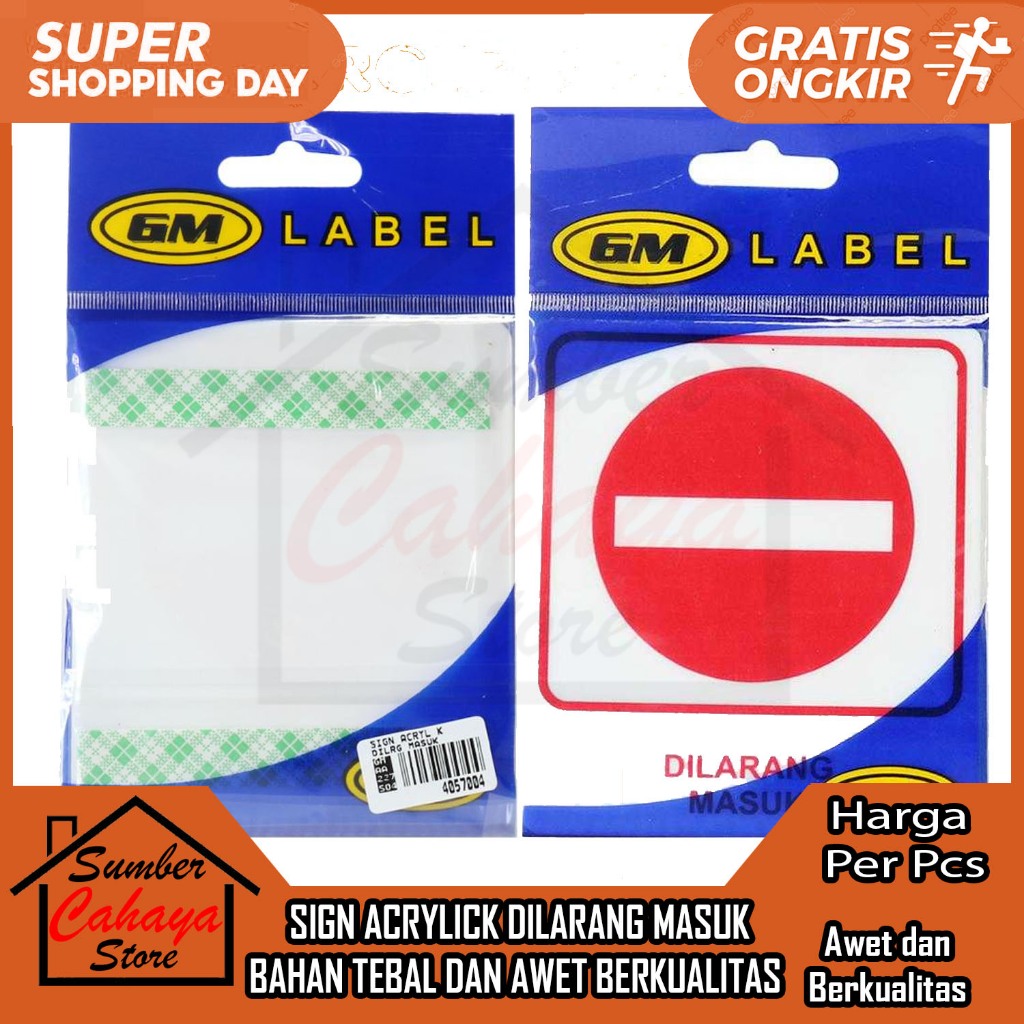 Jual STIKER PAPAN STICKER DILARANG MASUK LABEL SIGN ACRALIK AKRALIK ...