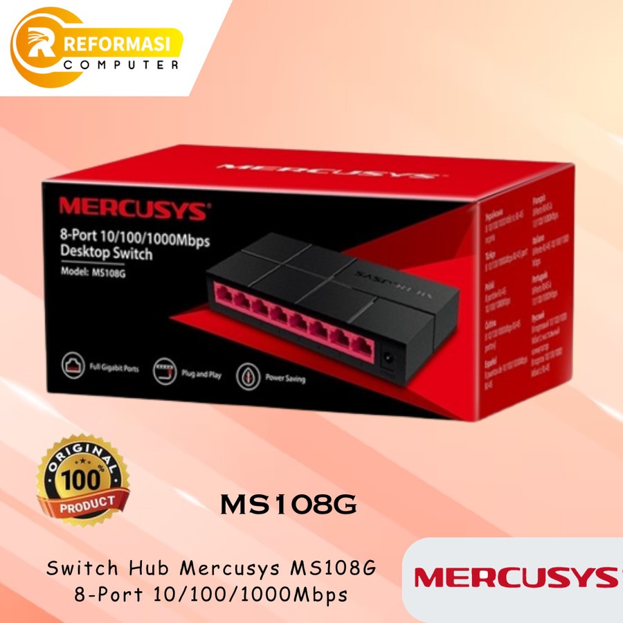 Jual Mercusys MS108G 8-Port 10/100/1000 Mbps Desktop Switch | Shopee ...