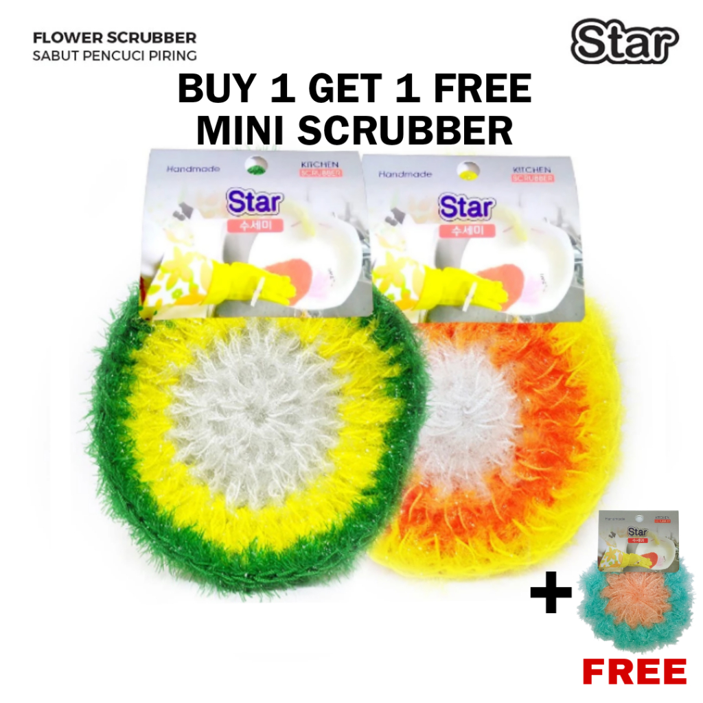 Jual SPONS/TAPAS CUCI PIRING KOREA/SCRABBER WASH DISH/SCRUBBER BUNGA ...