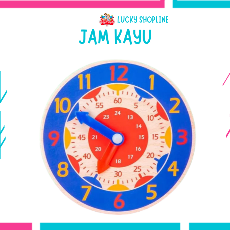 Jual [BIG SALE] Jam Kayu Anak | Wooden Watch | Wooden Clock | Belajar ...