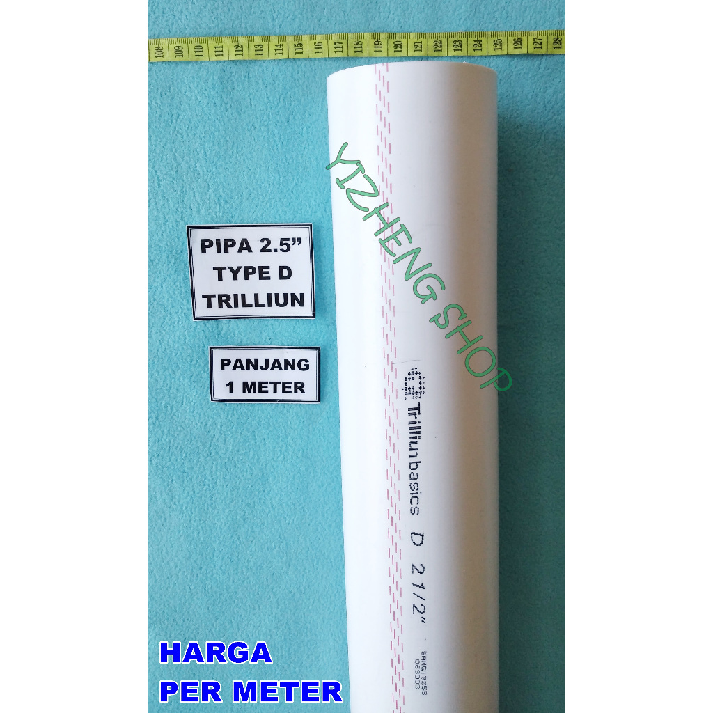 Jual PIPA PVC 2 1/2 INCH TYPE D TRILLIUN PUTIH 1 METER | Shopee Indonesia