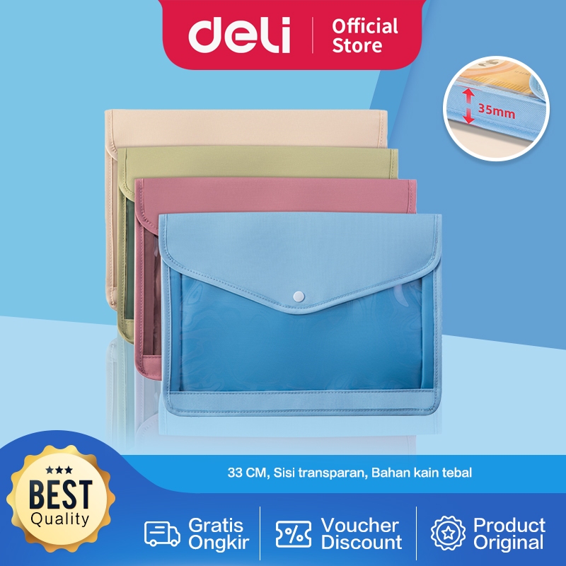 Jual Deli Tas Folder Dokumen / Map Folder 33 cm Kapasitas Besar BA110 ...