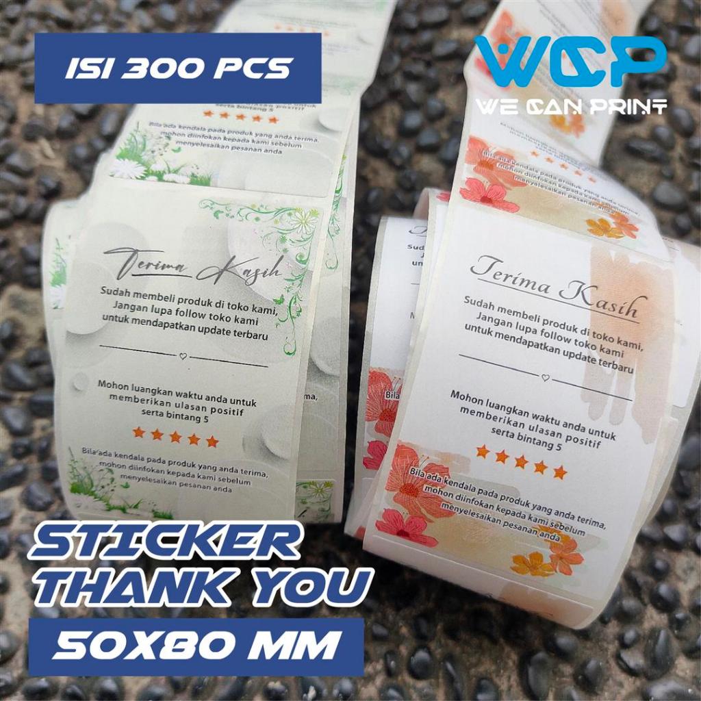 Jual Sticker Thank You / Label Terima Kasih / Stiker Ulasan Online Shop ...