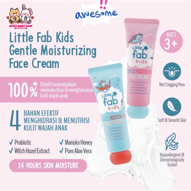 Jual Little Fab Kids Gentle Moisturizing Face Cream Krim Wajah Anak ...