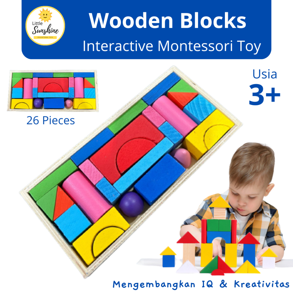 Jual Montessori Educational Toy Mainan Edukasi Susun Shape Sorter ...