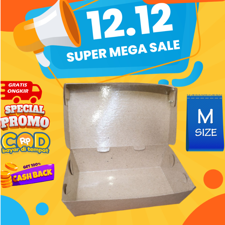 Jual Paper Box (size M 100pcs) ayam bakar penyet nasi goreng | Shopee ...