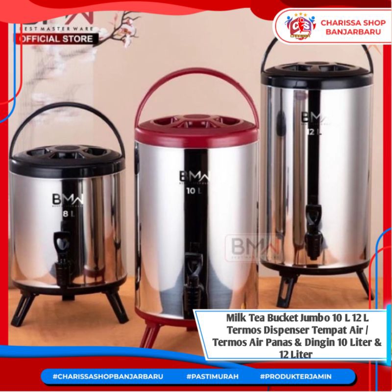 Jual Milk Tea Bucket Jumbo 10 L 12 L Termos Dispenser Tempat Air ...
