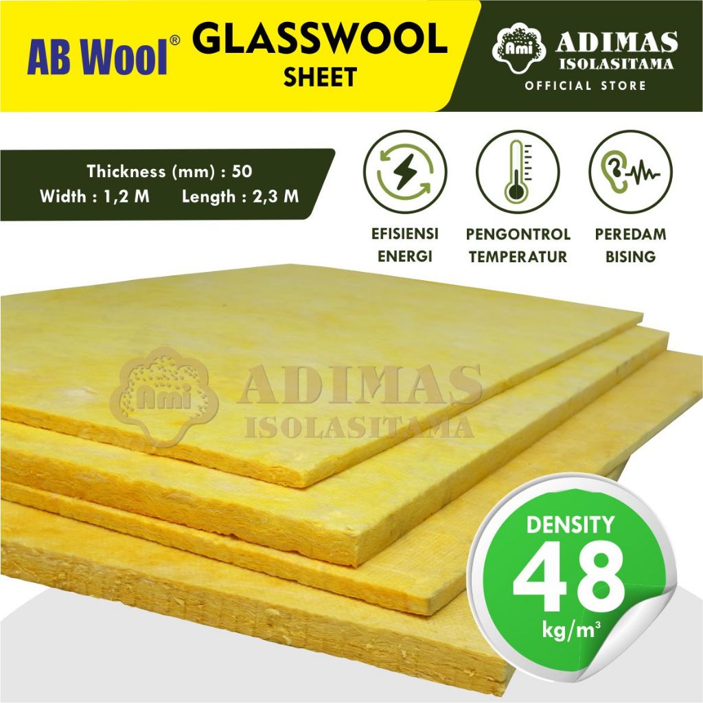 Jual Glasswool Insulasi Density 48 kg/m3 Tebal 50 mm Merek AB Wool ...