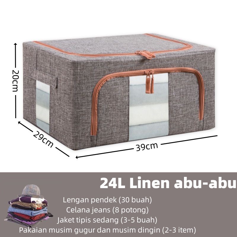 Jual linen katun lebih tebal organizer box Lipat storage box pakaian serbaguna mainan box frame ...