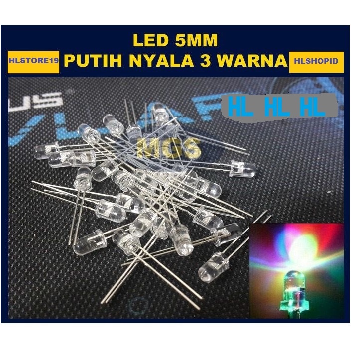 Jual HLS - D97K (1 Bungkus) [Colourfull Flash] isi 1000 Lampu LED 5mm 7 Warna RGB | Shopee Indonesia