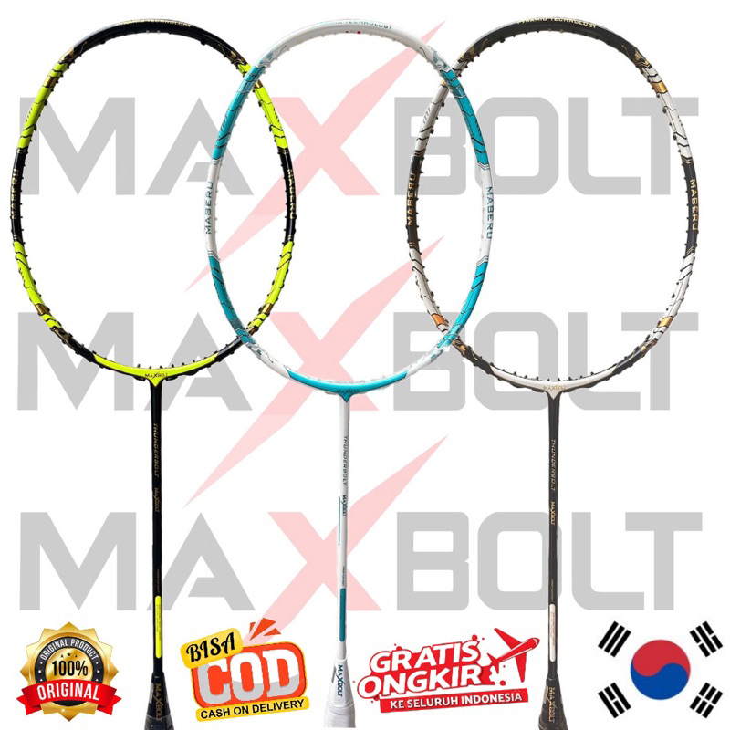 Jual [ ORIGINAL ] Raket Badminton MAXBOLT THUNDERBOLT 35 Lbs 100% ...