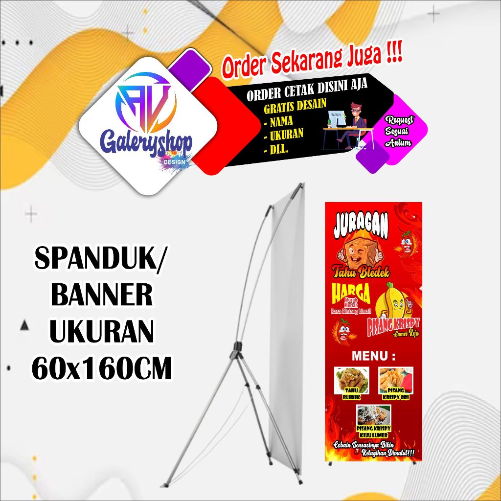 Jual mmt,spanduk,banner, tahu krispy dan pisang krispy dll 60x160 cm | Shopee Indonesia
