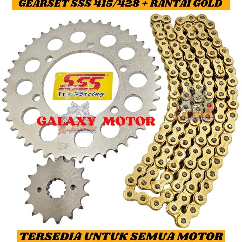 Jual (COD)GEAR GIR SET SSS GEARSET SSS 415 428 VIXION R15 CB CBR 150 SONIC SATRIA FU 150 VERZA ...