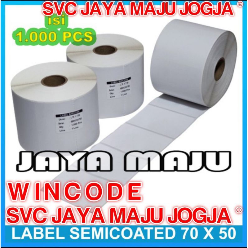 Jual [ WINCODE ] 70 X 50 - 1 LINE SEMICOATED - FACE IN - ISI 1.000 PCS || CORE 1" || LABEL ...