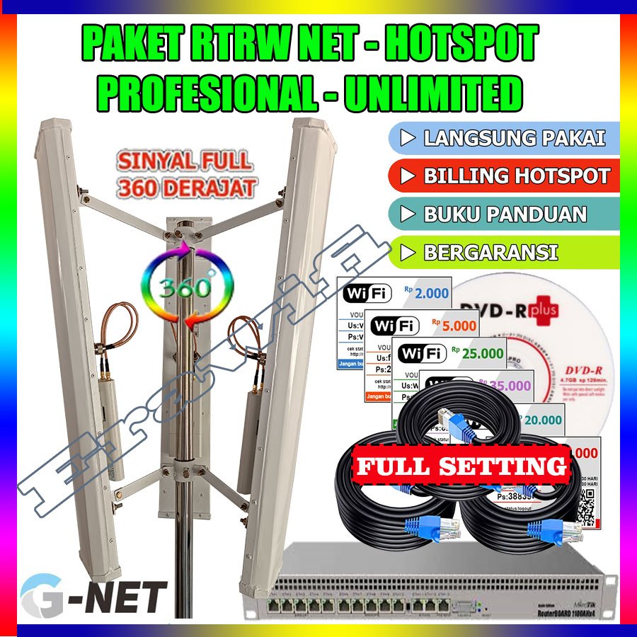 Jual Paket Lengkap Usaha Wifi ISP RTRW NET HOTSPOT Voucher Profesional Full Seting Rocket M2 ...