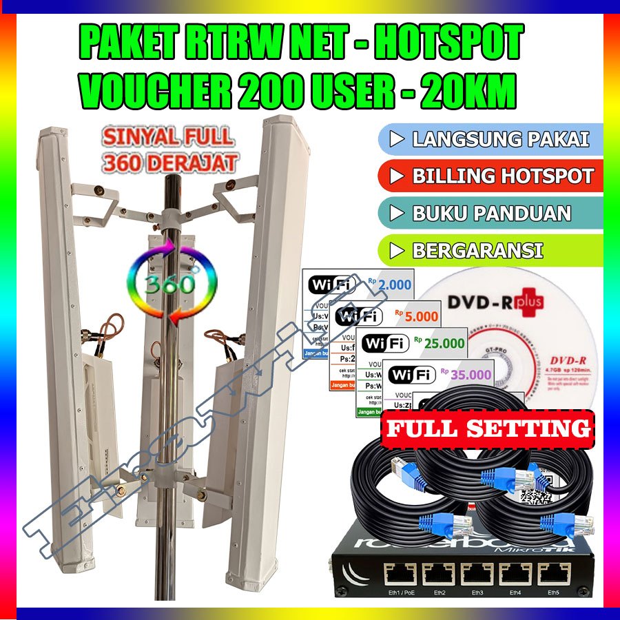 Jual Paket Usaha Wifi ISP RT RW NET HOTSPOT Voucher Lengkap Profesional ...