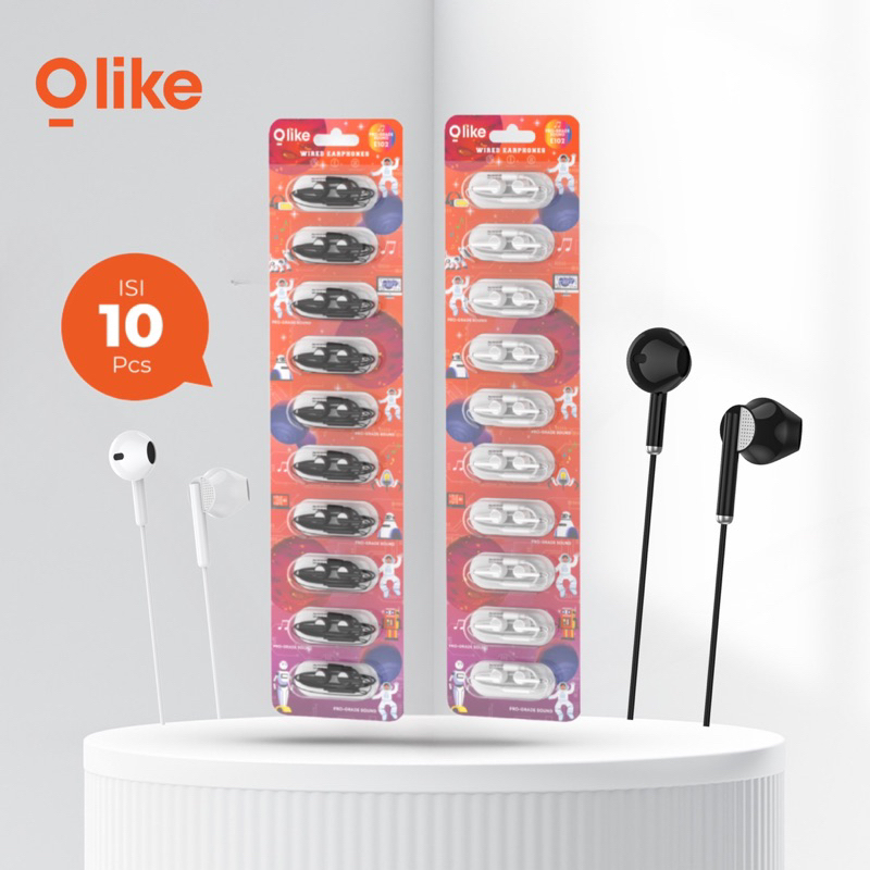 Jual Olike E102 ( 10 PCS ) Headset Handsfree Wired Earphone MIC ...