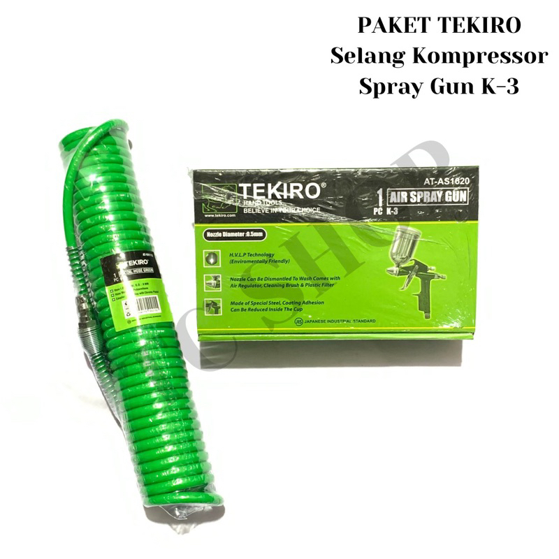 Jual Selang Kompressor Spiral dan Spray Gun K3 Kompresor - 6 meter ...
