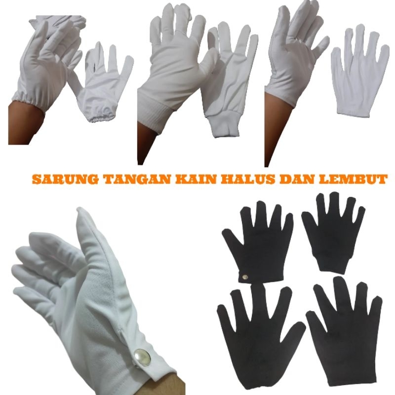 Jual Sarung Tangan Kancing Rib Karet Lengan Biasa Kain Halus Hitam ...