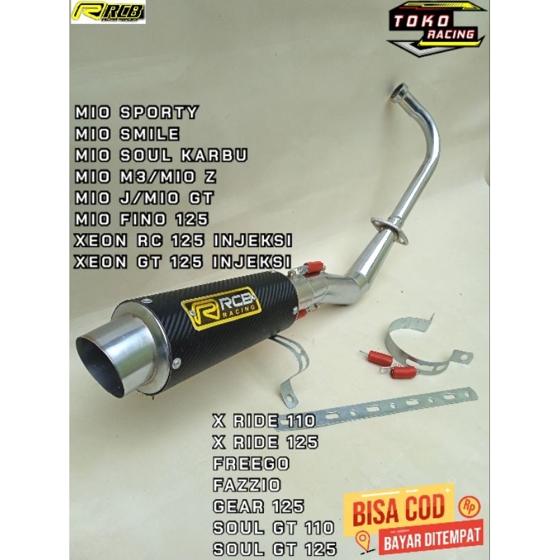Jual KNALPOT RACING RCB CARBON ALL TYPE YAMAHA MIO SPORTY,MIO SOUL ...