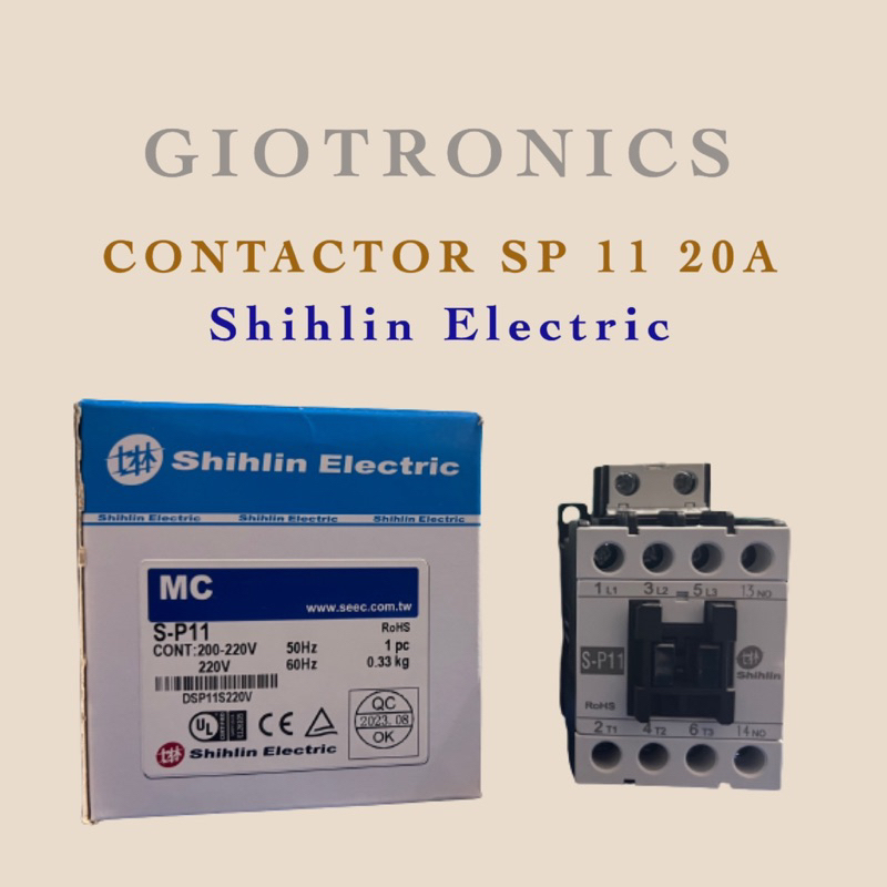 Jual Kontaktor Shihlin SP-11 Coil 220Vac 4kW 20A(AC1) 11A (AC3) 1NO+1NC ...