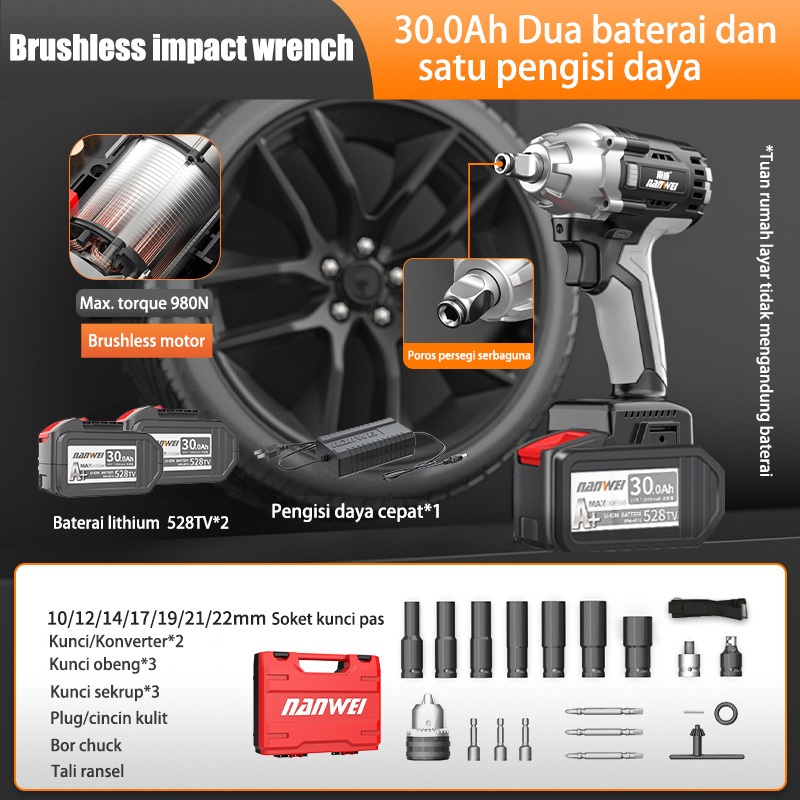 Jual Cordless electric impact wrench,Brushless impact wrench,impek ...