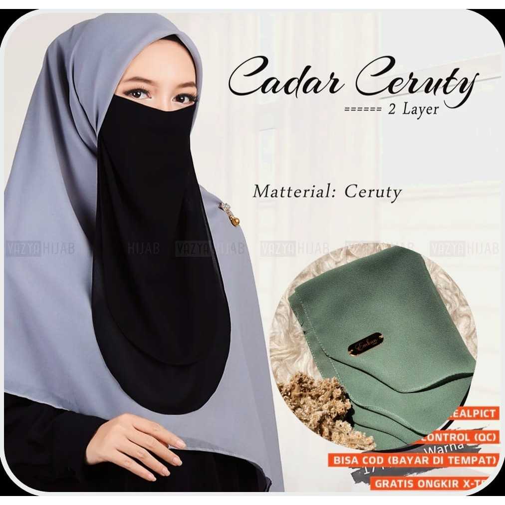 Jual CADAR TALI 2 LAYER CERUTY BABYDOLL NIQAB TANPA JAHITAN BAWAH MATA | BISA COD | Shopee Indonesia