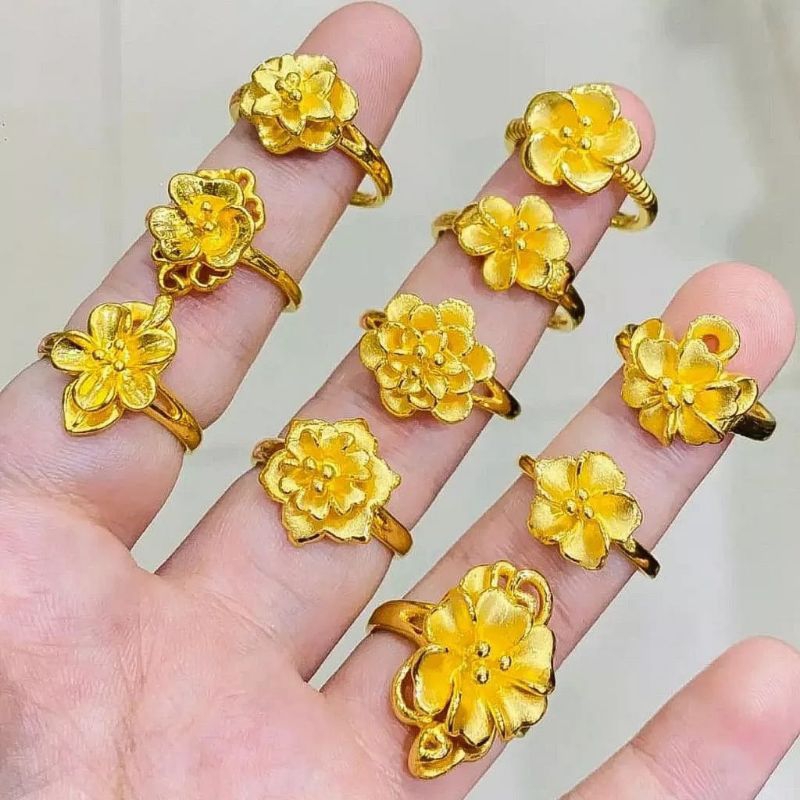 Jual Cincin Bunga Emas Asli 24k 99.9 | Shopee Indonesia